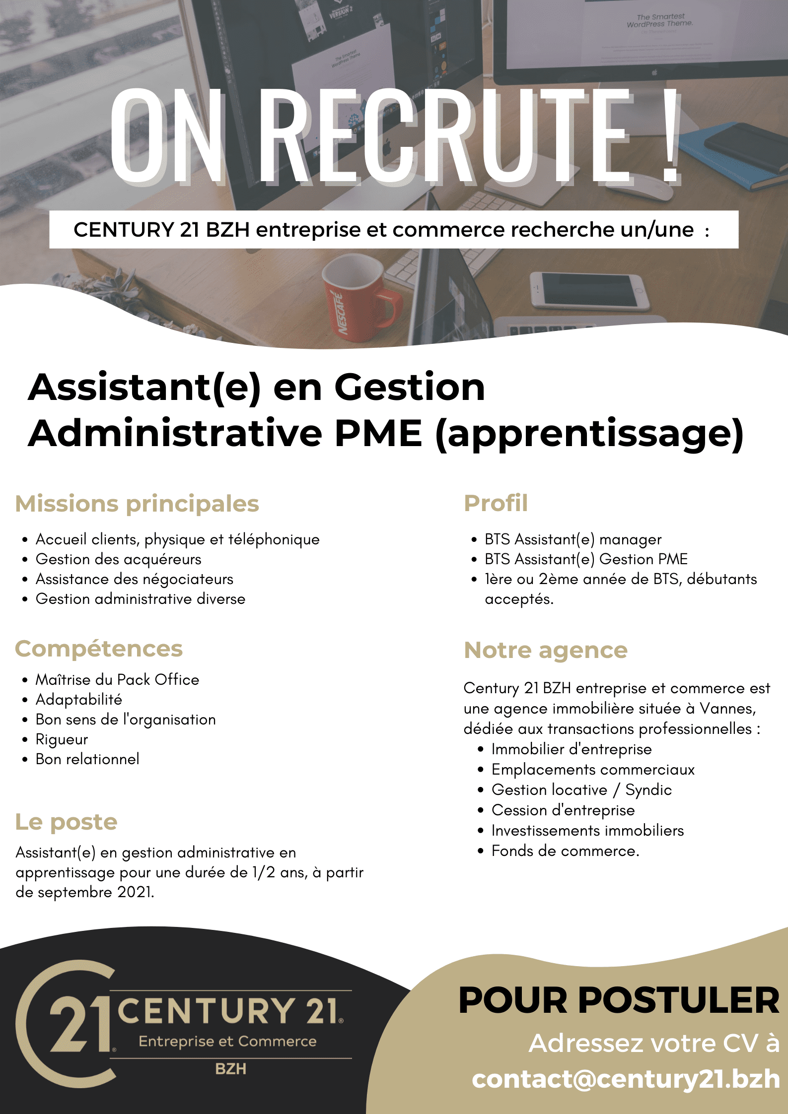 Offre Dalternance Assistant Gestion Administrative Pme H F Bzh